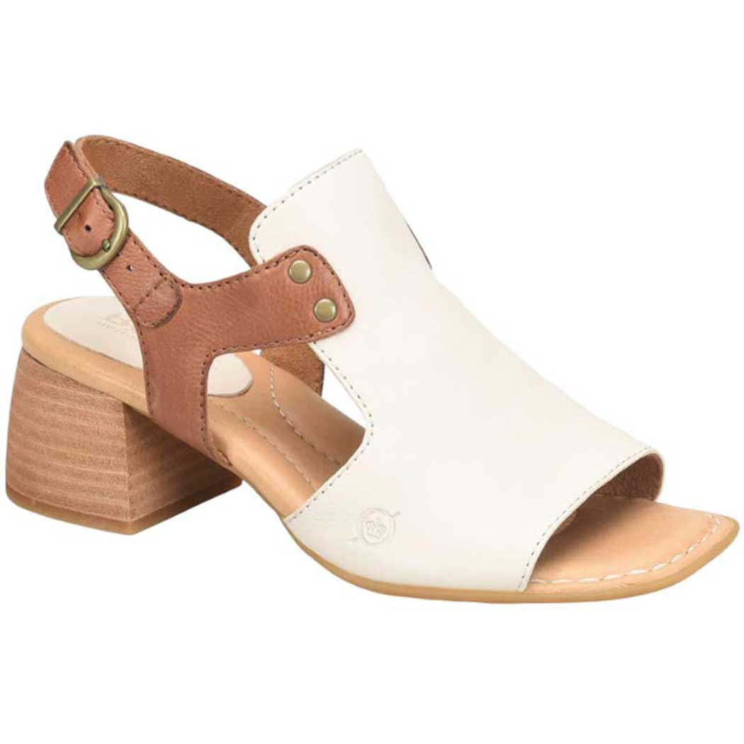 Born Sylvie White/ Brown-Free shipping & exchanges!