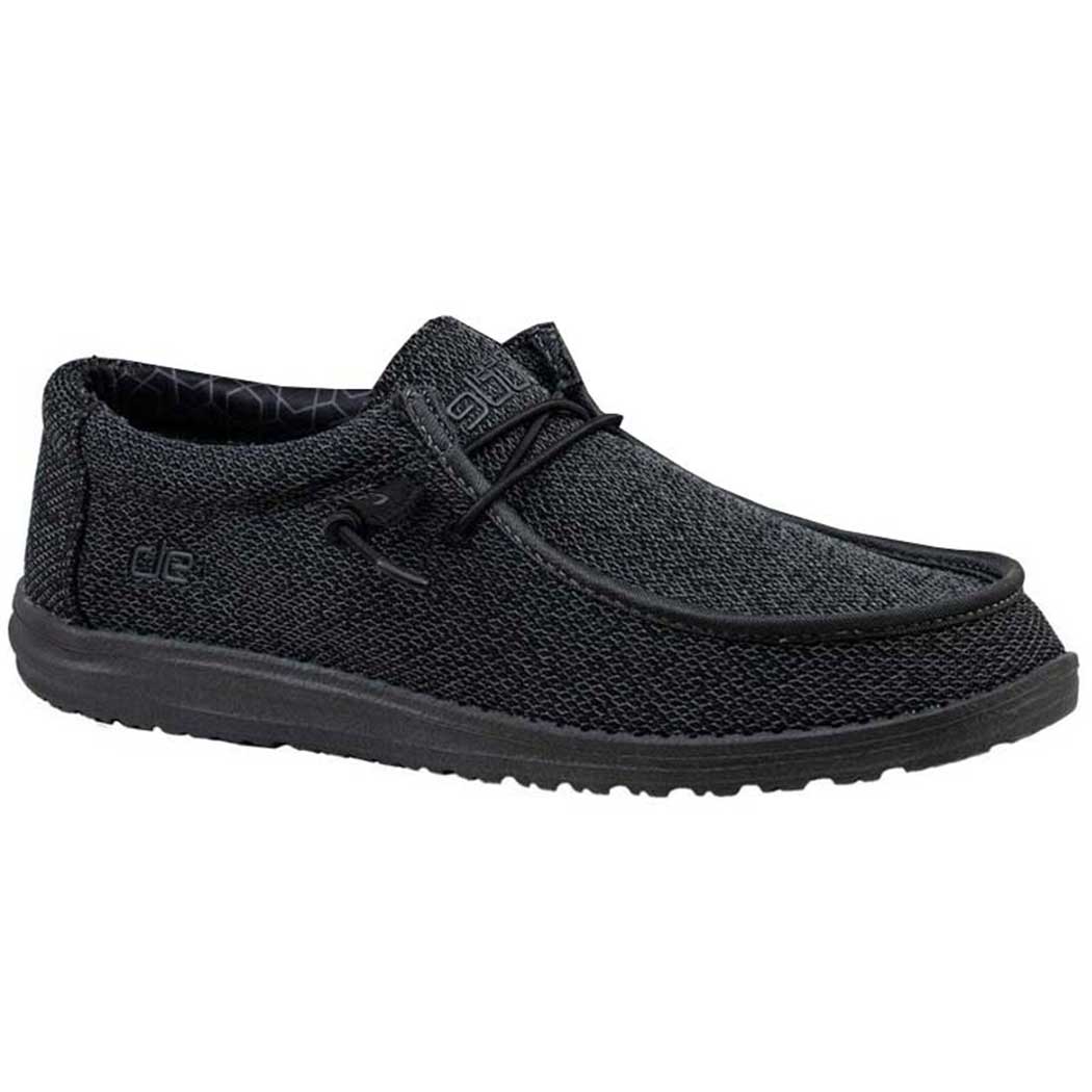 Hey Dude Wally Sox Total Black -Free shipping!