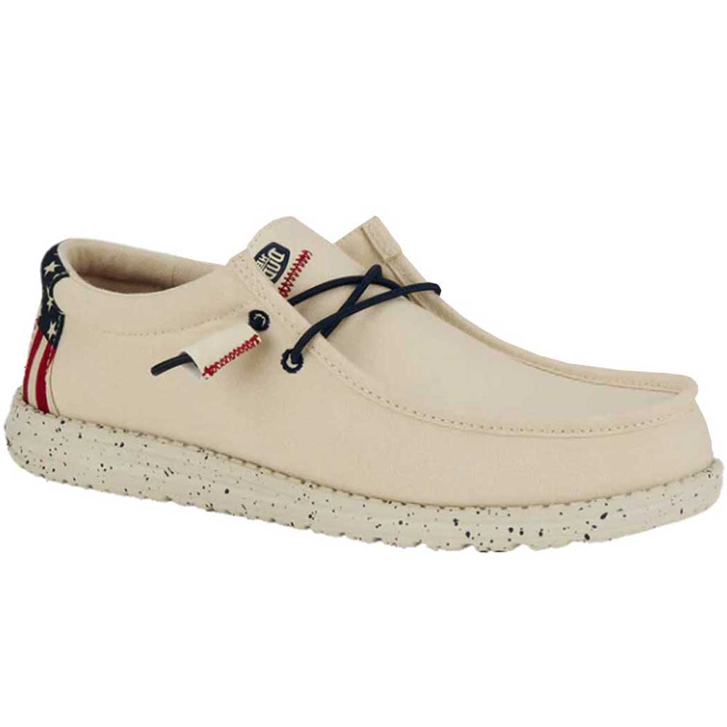 Hey Dude Wally Americana Off White - Free shipping!