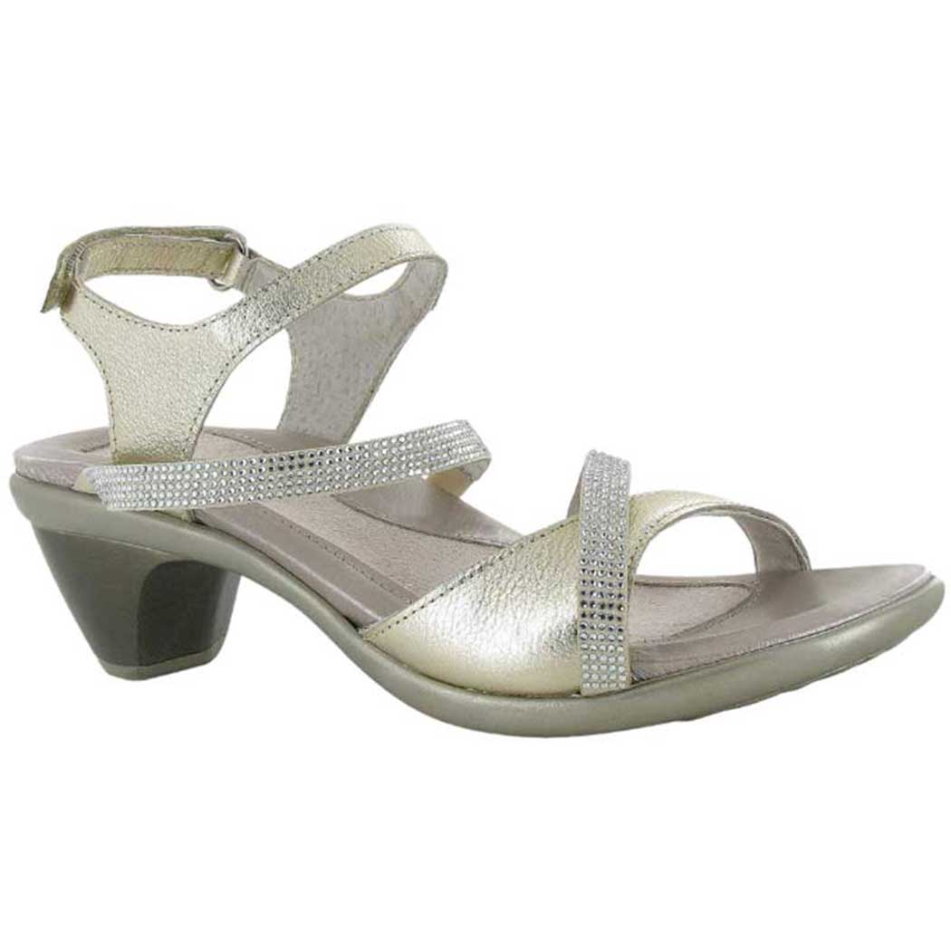 Naot Innovate Radiant Gold Leather/ Gold Rivets - Heels