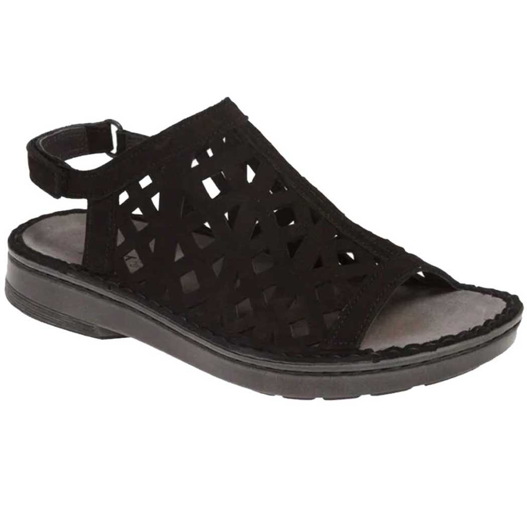 Naot Amadora Black Velvet Nubuck Sandal (Women's)