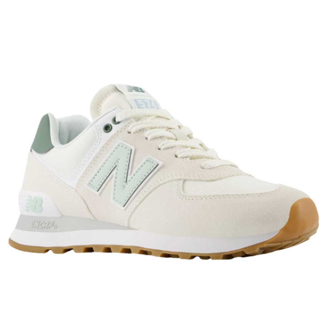 New Balance 574 Sea Salt/ New Spruce -Free Shipping & returns!
