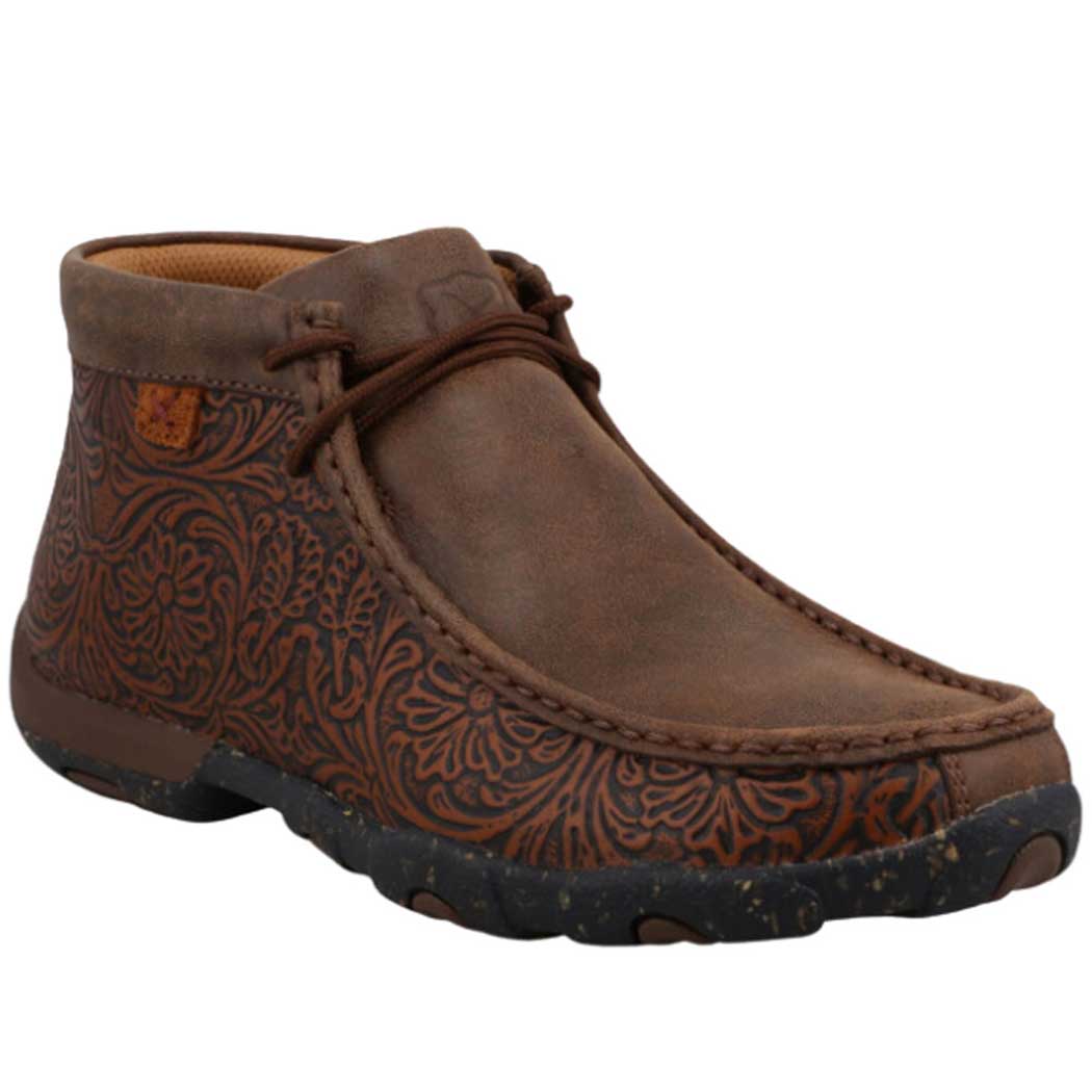 Twisted X Chukka Driving Moc Brown & Tooled Brown- Free shipping!